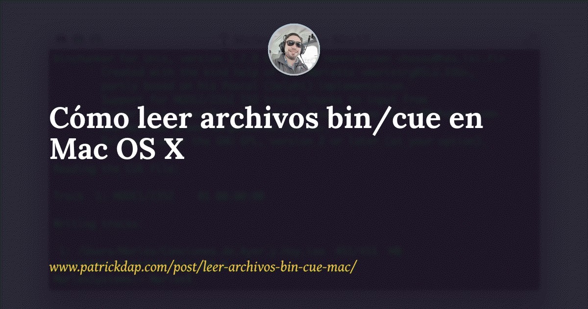 Cómo leer archivos bin/cue en Mac OS X